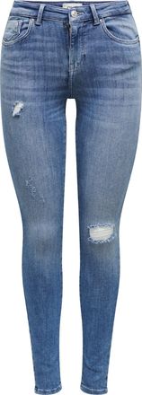 Only Damen Onlpower Life Mid Push Sk Dt Rea264 Noos Jeans, Medium Blue Denim, XL / 30L EU