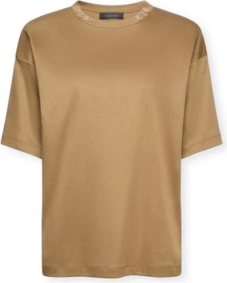 Elena Miro Femme, Tops, Brun, Taille: 48 FR T-shirt avec appliqu&eacute;s Monogramme