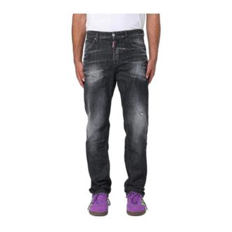Dsquared2 Distressed Cotton Denim Jeans - - Jeans - Herren - Schwarzk - XS