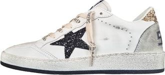 Golden Goose Chaussures Sneakers pour Femme Ball Star Glitter Star 10750 Blanc, Or et Noir, Blanc or et noir, 40 EU