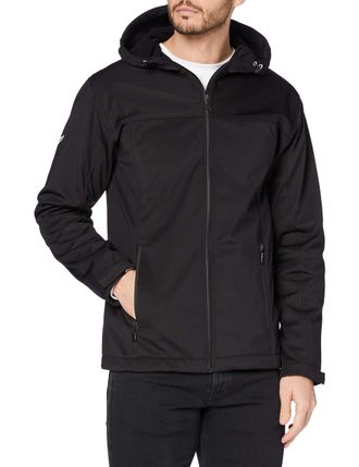 Trigema Herren Jacke Softshell-Kapuzenjacke, Gr. XX-Large, Schwarz (schwarz 008)