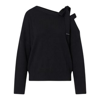 Liu Jo Strickpullover mit Schleife - - Knitwear - Damen - Schwarzk - XS