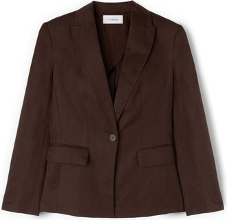 Motivi Femme, Vestes, Brun, Taille: 40 FR Blazer en lin et lyocell
