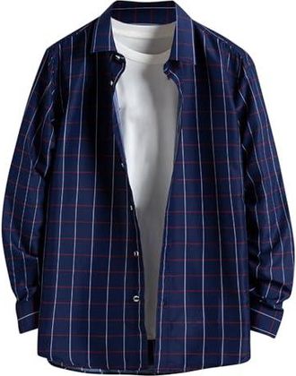 Generic Chemise boutonn&eacute;e &agrave; imprim&eacute; ray&eacute; pour homme, chemise ray&eacute;e &agrave; manches longues, chemises tendance et respirantes, chemises de plage l&eacute;g&egrave;res et amples, h