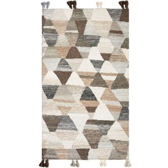 Beliani Teppich ARGAVAND Beige 80 x 150 cm Wolle Kelim