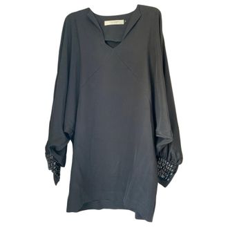 Tara Jarmon Draped Embellished Shift Dress Size S