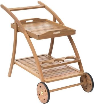 Hesperide Hesperide - Servierwagen auf Rollen f&uuml;r Garten tiwi, mit abnehmbarem Tablett, Akazienholz