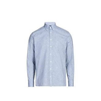 Hackett Baumwollmuster -Shirt - Blau
