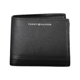 Tommy Hilfiger Homme, Accessoires, Noir, Taille: ONE Size Portefeuille en cuir noir style classique
