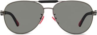Moncler Pilotenbrille mit Gummi-Effekt - Grau