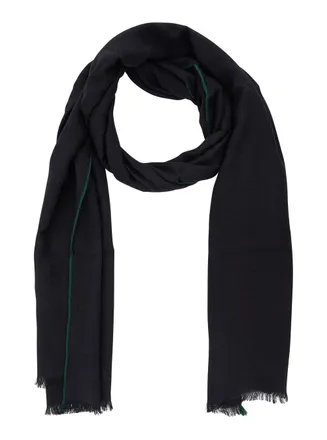 Gucci Mens Scarf Black Wool-Silk Wool Silk Scarfs