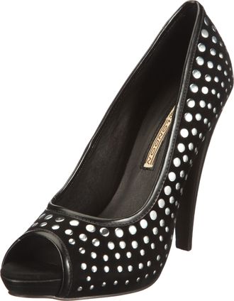 Buffalo London Damen 109-9850-1 Velvet BLACK196 Pumps, Schwarz/BLACK196