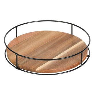 DOITOOL Drehbares Gew&uuml;rzregal aus Akazienholz Runder Organizer f&uuml;r K&uuml;che und Bad Multifunktionales Holztablett zur Aufbewahrung von Gew&uuml;rzgl&auml;sern Kosmetik und