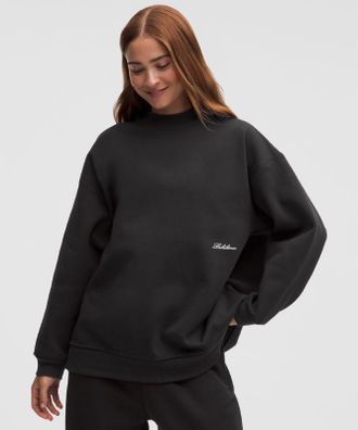 lululemon Big Cozy Rundhalsoberteil im Ultra-Oversized f&uuml;r Frauen - Gr&ouml;&szlig;e XL in Black