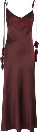 Self Portrait Femme, Robes, Rouge, Taille: 38 FR Satin Flower Midi Dress