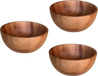 Garneck 3 Stk Holzschüssel Nudelschüssel japanische Suppenschüssel Korb Akazie heim Acai rustikale sleek ramen schüssel Obstschale Schüssel zum Servieren von 