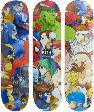 Kith x Marvel x Capcom lot de trois chaussettes Triptych - Tons neutres