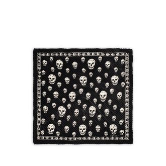 Alexander McQueen Skull-print Pliss&eacute; Scarf