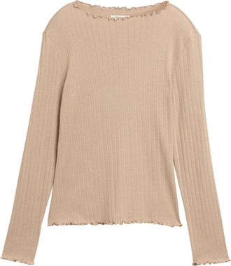 Tom Tailor Damen 1046619 Langarmshirt mit Stehkragen, 28683-Intense Beige Melange, L