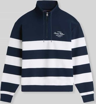 Tommy Hilfiger Relaxed Fit Troyer aus Baumwoll-Mix mit Tunnelzug