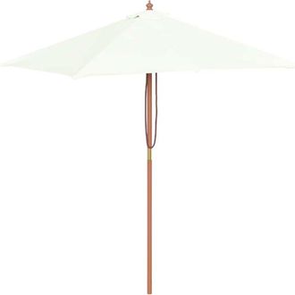 vidaXL Parasol avec m&acirc;t en bois 150 x 200 cm Sable