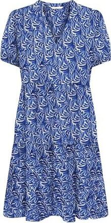 Only Onlnova Life Vis Thea Sleeve Dress AOP, Bleu Palace, L Femmes