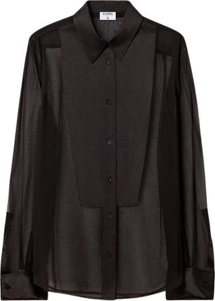 Filippa K Femme, Blouses et Chemises, Noir, Taille: 40 FR Sheer Silk Tuxedo Shirt