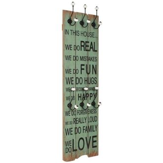 vidaXL Wandgarderobe mit 6 Haken 120x40 cm happy love Vidaxl