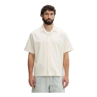 Lacoste Hemd mit lockerem Schnitt aus Seersucker - - Shirts - Herren - Beige - 3XL