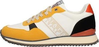 Napapijri Cosmos Baskets en similicuir et nylon, White Yellow, 43 EU
