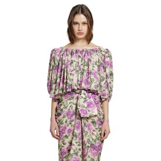 Chlo&eacute; Puff Sleeve Cropped Top