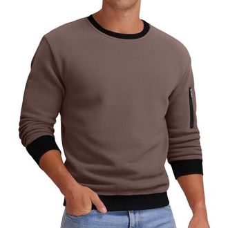 Generic Sweat &agrave; capuche pour homme Automne/Hiver Manches longues Sweat &agrave; capuche doubl&eacute; polaire Sweat-shirt sans capuche V&ecirc;tements dext&eacute;rieur T-shirt de sport