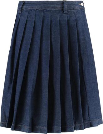 7 For All Mankind Femme, Jupes, Bleu, Taille: W27 Jupe en jean pliss&eacute;e