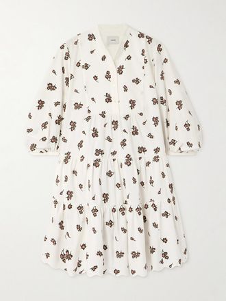 Erdem Mini-robe En Coton M&eacute;lang&eacute; &Agrave; Broderies - Blanc
