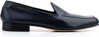 Generico Mocassins pour homme Nikkoe Style Julio Iglesias fabriqué en cuir et semelle en cuir - Fabriqué en Espagne, bleu marine, 41 EU