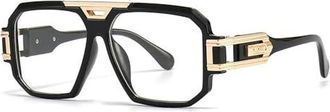 Generic Lunettes de soleil surdimensionnées pour homme - Design vintage - Lunettes de conduite UV400 - 2026, Noir/transparent, Taille unique