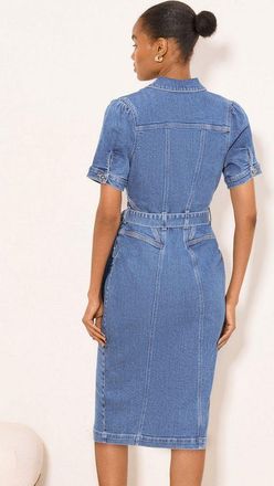 Lipsy Midikleid Lipsy Kurz&auml;rmeliges Midi-Denimkleid (1-tlg)