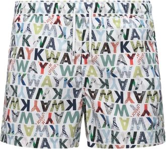 K-Way Homme, Maillots de bain, Blanc, Taille: L Boxer Hazel Graphic Beach