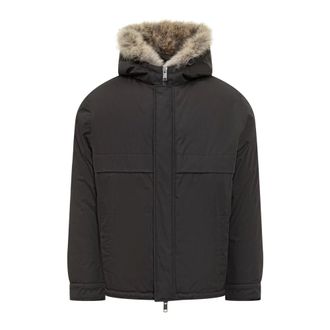 Yves Salomon Homme, Vestes, Noir, Taille: 2XL Parka &agrave; Capuche en Fourrure