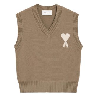 Ami Homme, Pulls, Beige, Taille: XL ADC Sleeveless Sweater