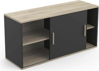 Demeyere Demeyere - Meuble haut de cuisine 1 porte effet chêne et noir mat - kitchy