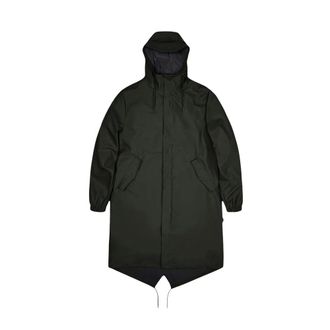 Rains Femme, Manteaux, Vert, Taille: 44 FR Fishtail Parka Jacket