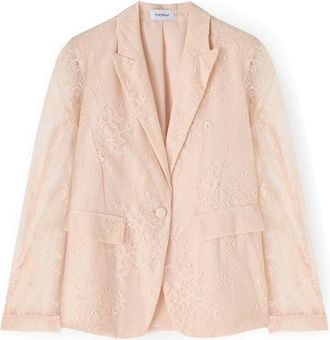 Motivi Femme, Vestes, Rose, Taille: 46 FR Blazer en dentelle &agrave; simple boutonnage