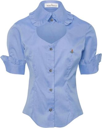 Vivienne Westwood Femme, Blouses et Chemises, Bleu, Taille: 36 FR Toulouse Frill Shirt