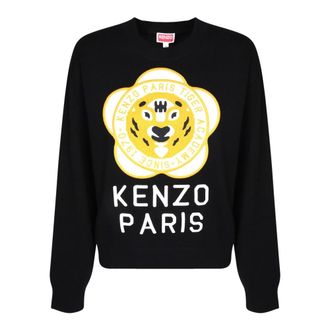 Kenzo Femme, Sweatshirts et sweats &agrave; capuche, Noir, Taille: 38 FR Tricot Noir pour Femmes Aw23