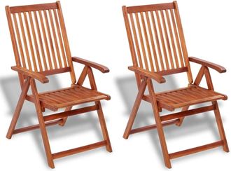 tidyard 2 STK. Klappbare Gartenstühle Gartenstuhl Verstellbar Stuhl Klappstuhl Klappsessel Campingstuhl Hochlehner Stühle Gartenstühle Gartenmöbel Massivholz 