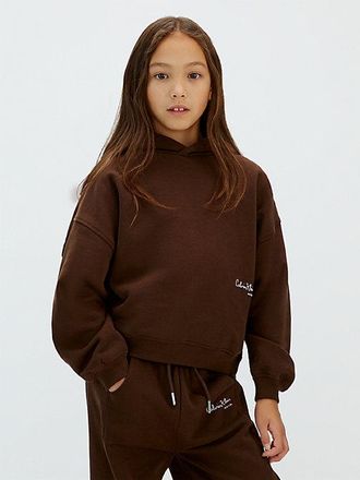 Calvin Klein Kastiger Hoodie - Legacy Brown - M&auml;dchen - 12