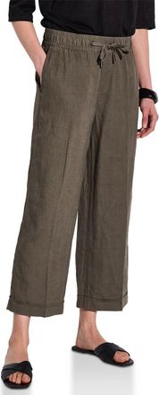 Street One Damen A378740 Leinen Culotte, Acron Brown, 34W x 26L