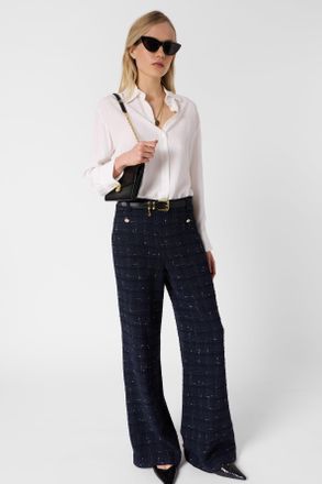 Gerard Darel Pantalon large en tweed - ALEYNA - Marine