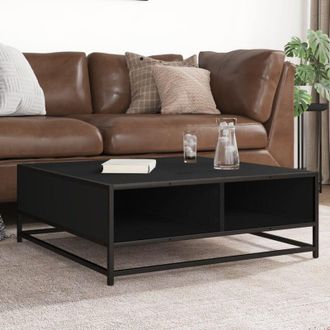 vidaXL Table basse noir 80x80x30 cm bois ding&eacute;nierie et m&eacute;tal Vidaxl